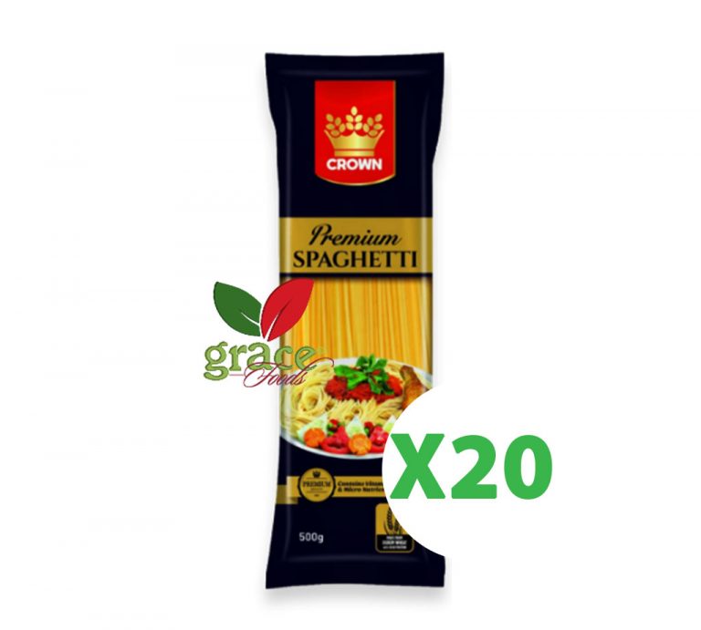 crown premium spaghetti 500g Carton (X20) - Grace Foods Online